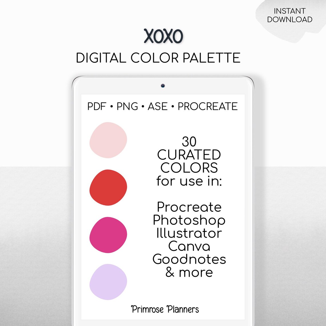Bold Valentine Procreate Palette & Photoshop Swatches, Poppy Red Maroon ...