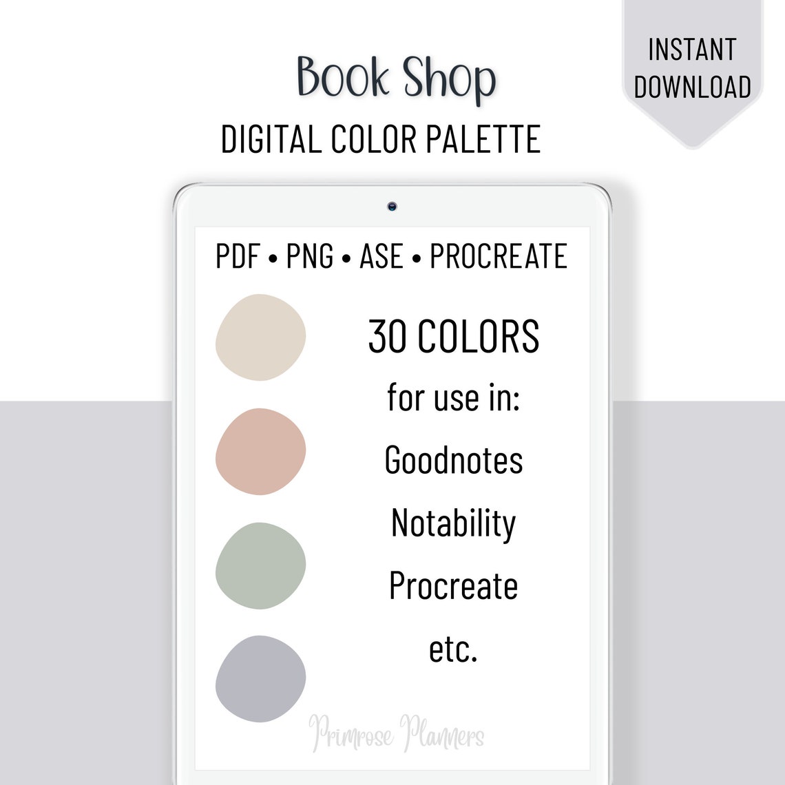 Book Shop Digital Color Palette Color Chart Goodnotes Tool - Etsy