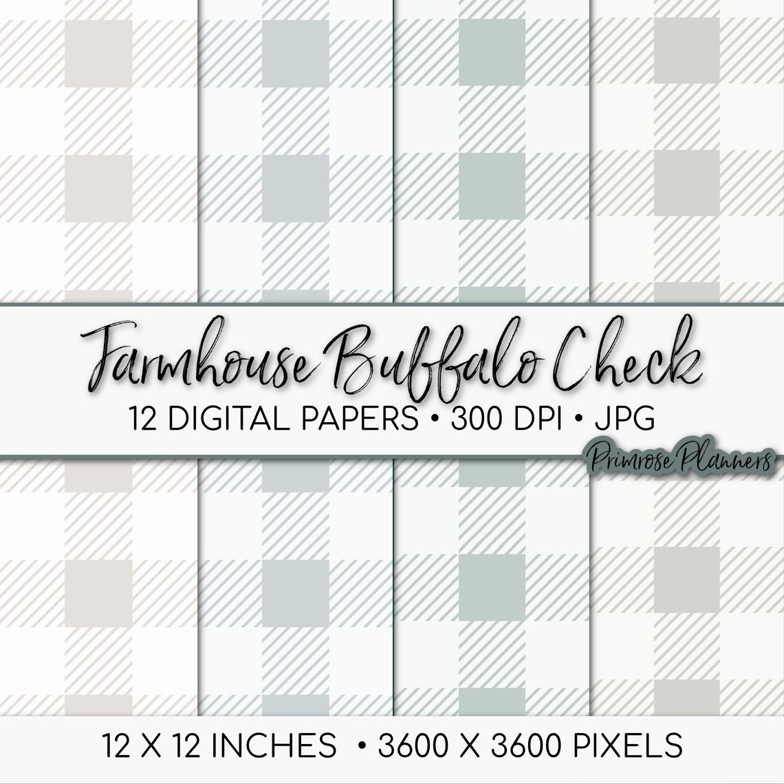 Farmhouse Buffalo Check Digital Paper Pack Digital Plaid | Etsy