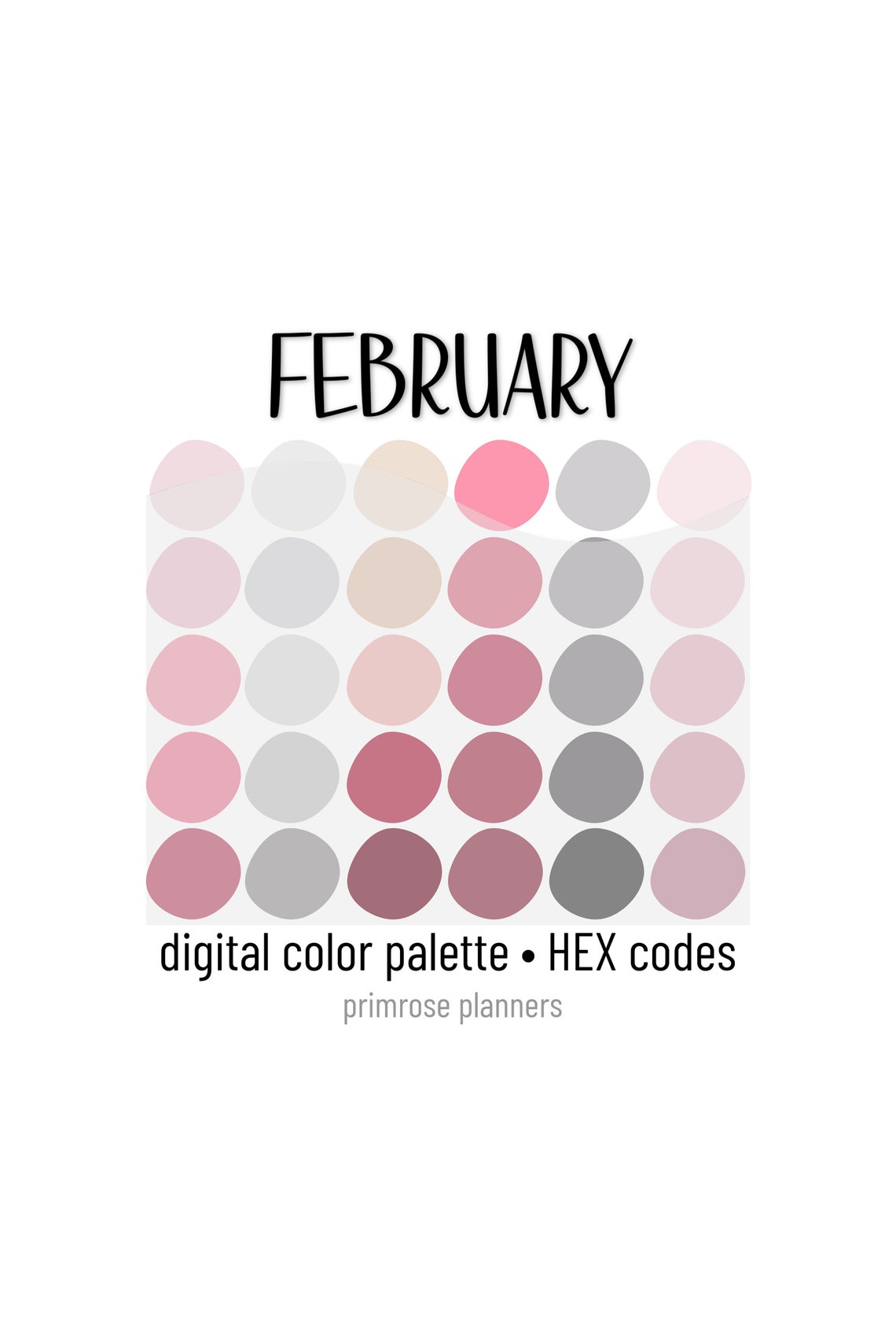 February Digital Color Palette Color Chart Goodnotes Tool - Etsy