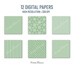GREEN TEA Patterns Digital Paper Pack | Digital Striped Paper ...