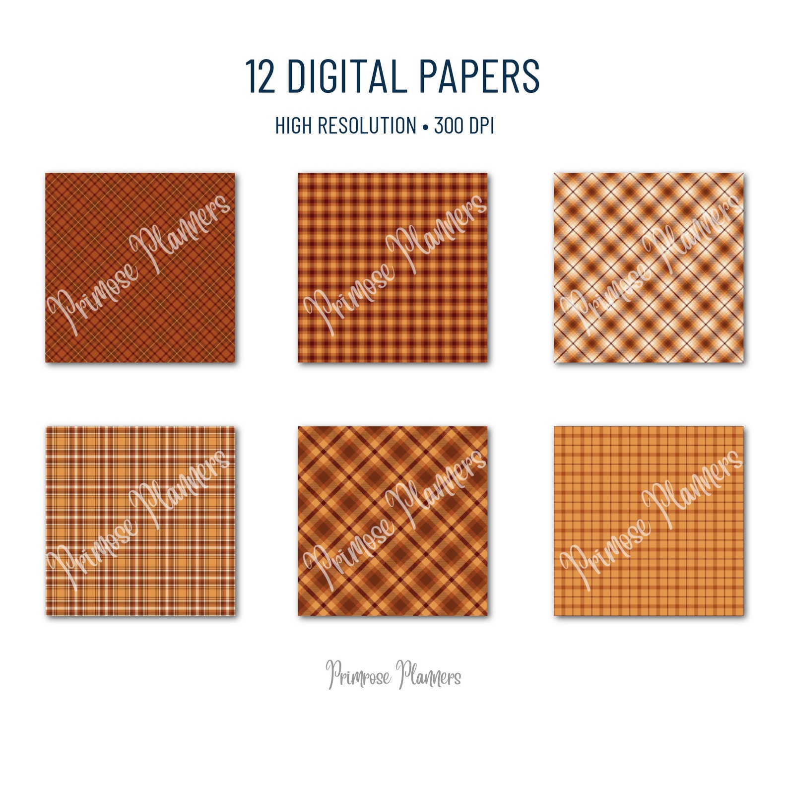 Fireside Orange Tartan Digital Paper Pack Digital Printable - Etsy