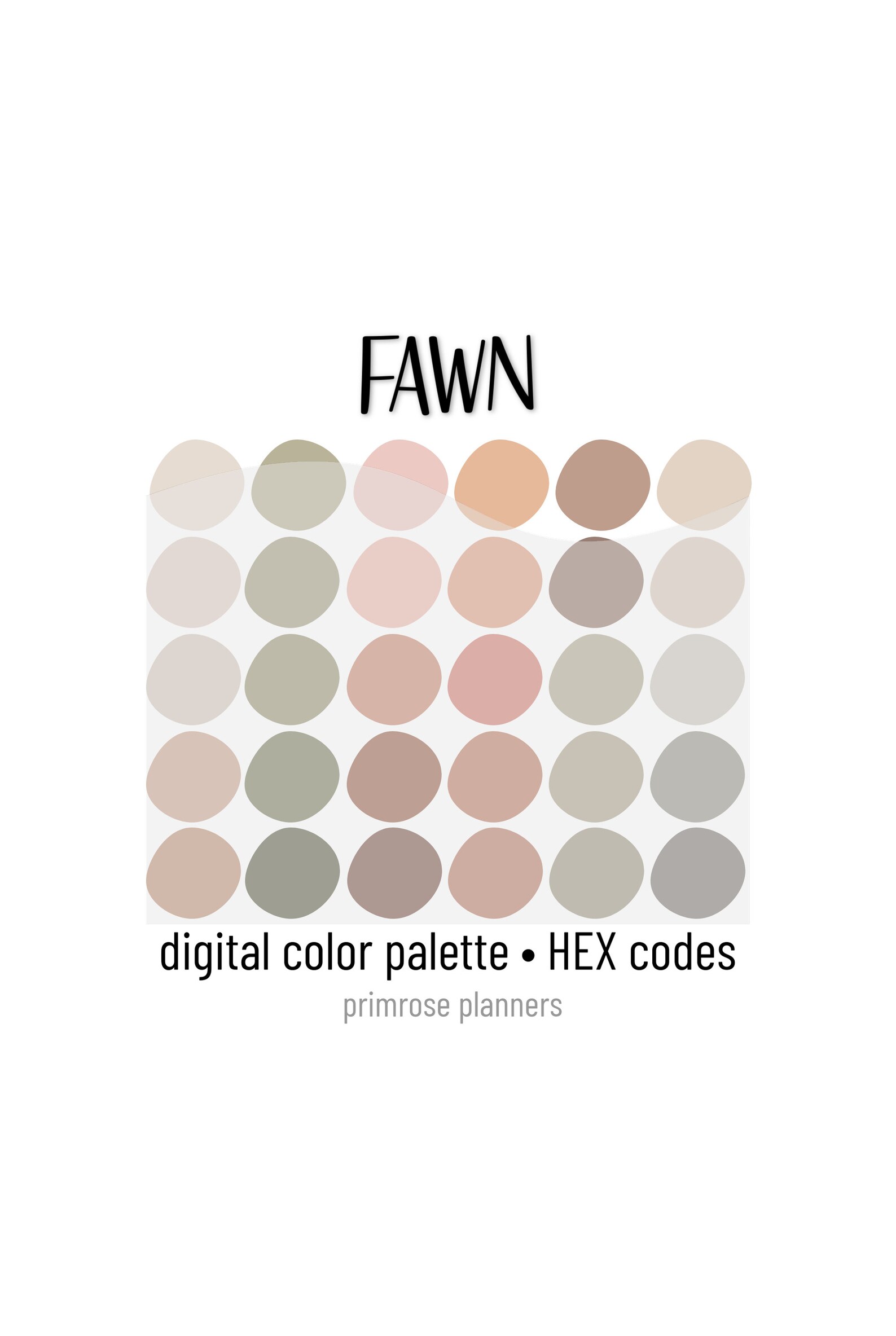 Fawn Digital Color Palette Color Chart Goodnotes Tool - Etsy
