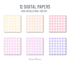Pastel Buffalo Check Digital Paper Pack | Digital Plaid Paper | Pastel ...