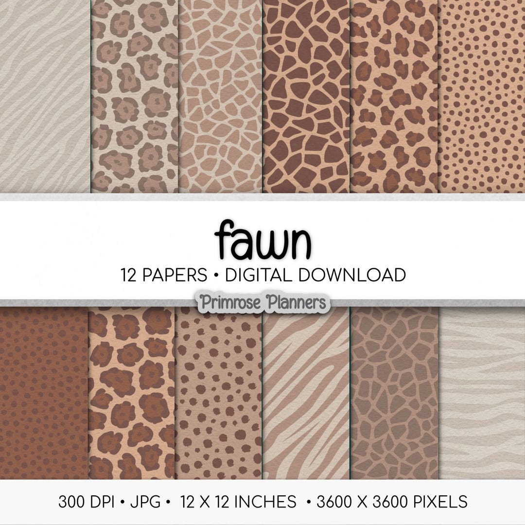 Neutral Animal Print Digital Paper | Leopard, Cheetah, Zebra & Giraffe ...