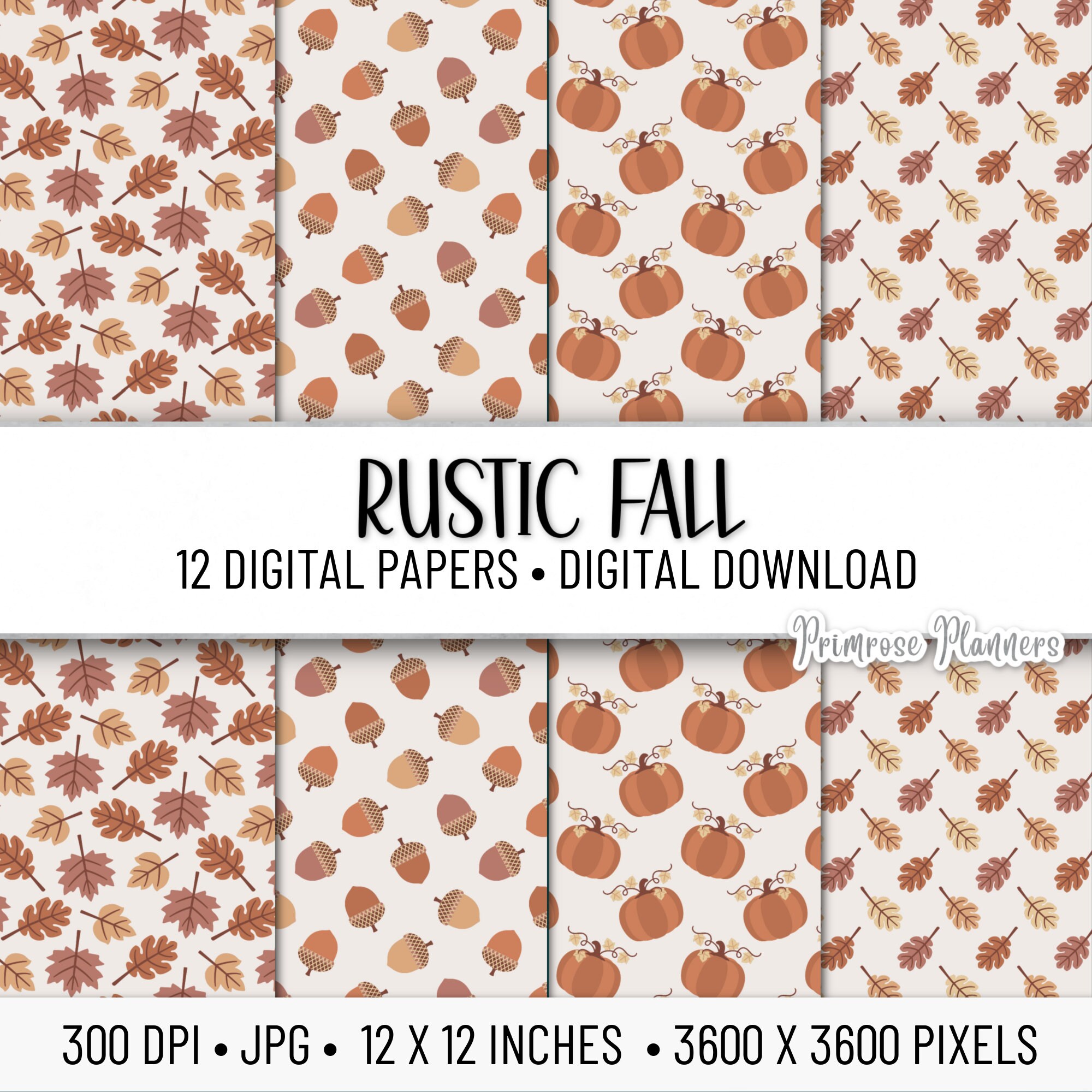 Rustic Fall Digital Paper Pack Digital Plaid Paper Autumn - Etsy