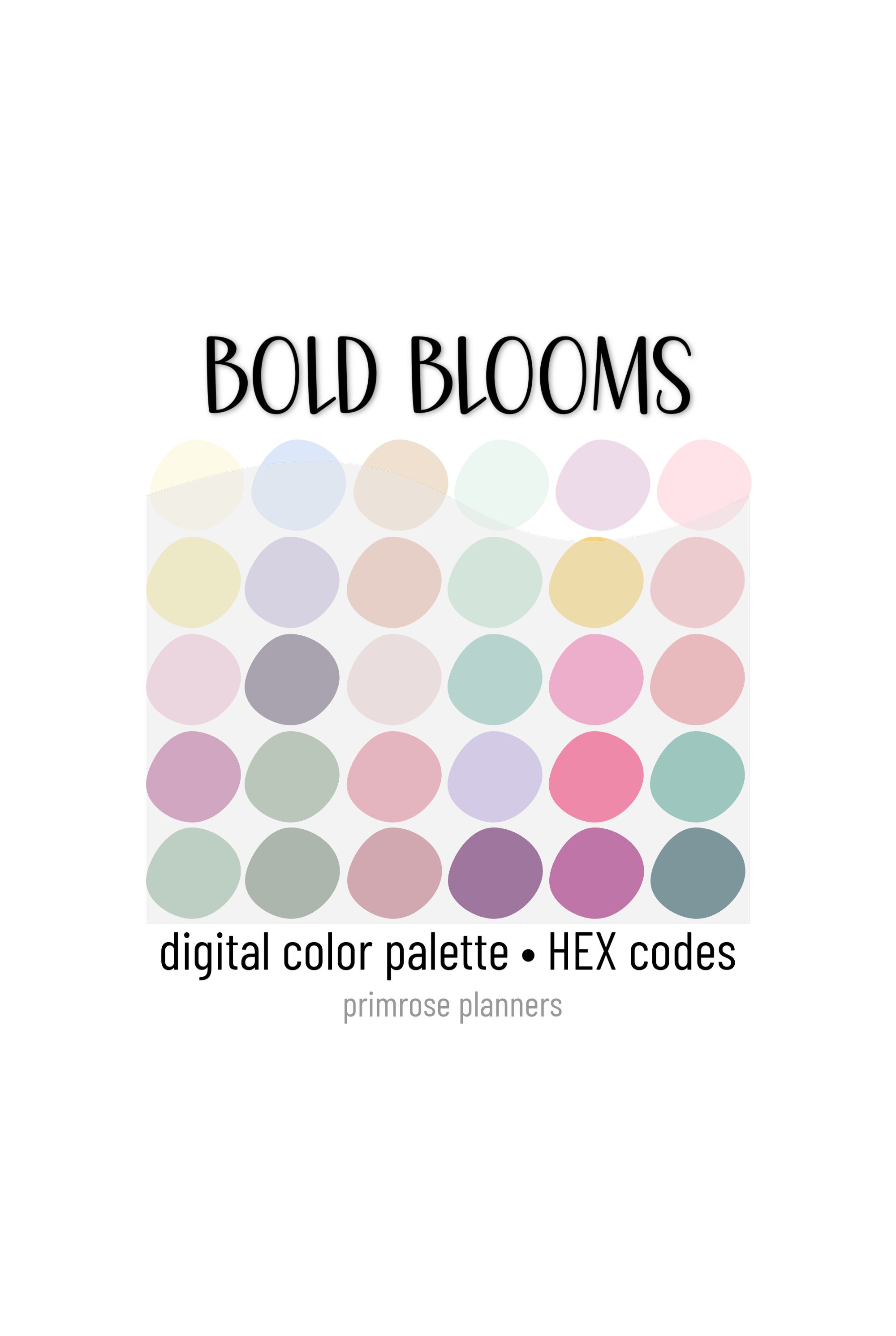 Bold Blooms Digital Color Palette Color Chart Goodnotes - Etsy