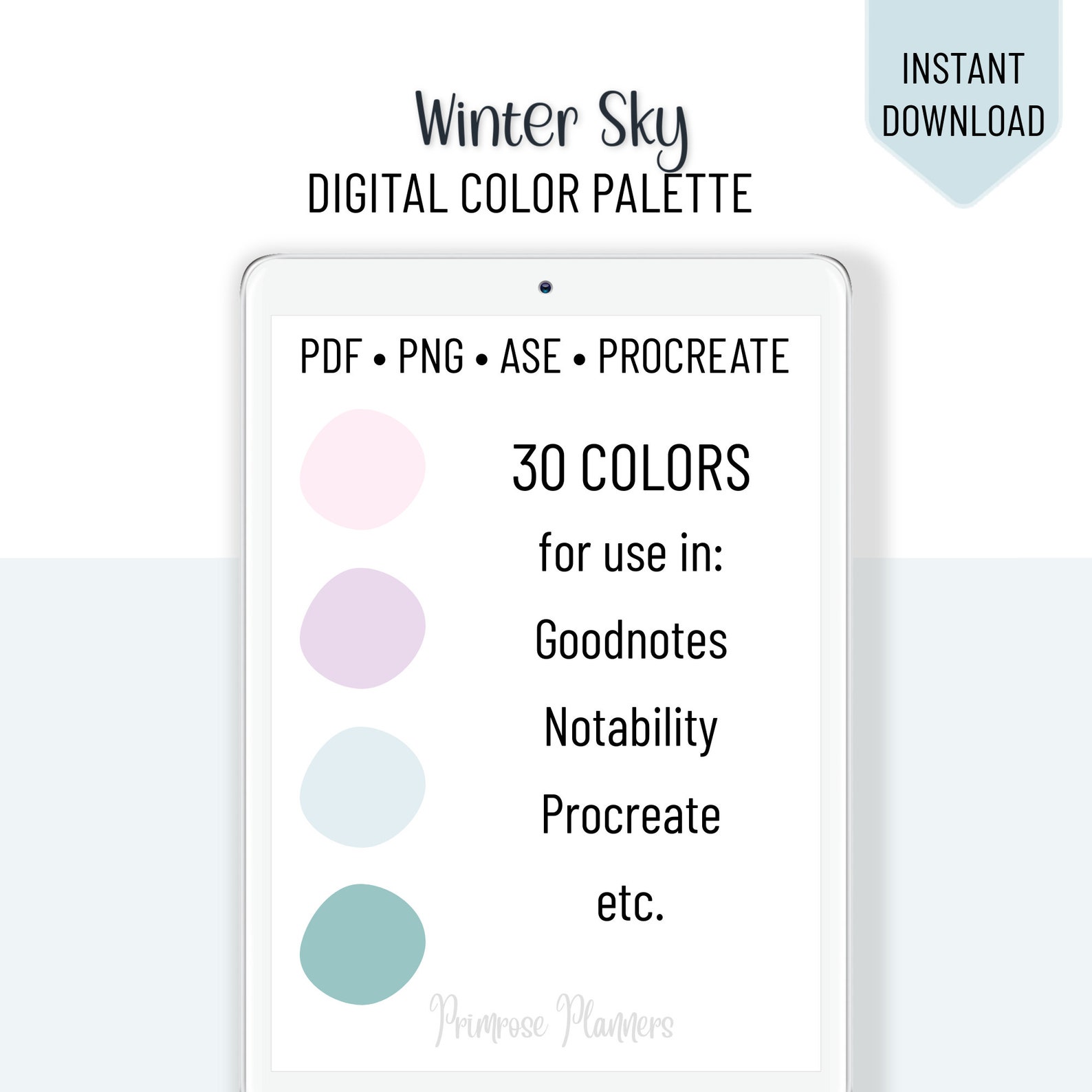 Winter Sky Digital Color Palette Color Chart Goodnotes - Etsy