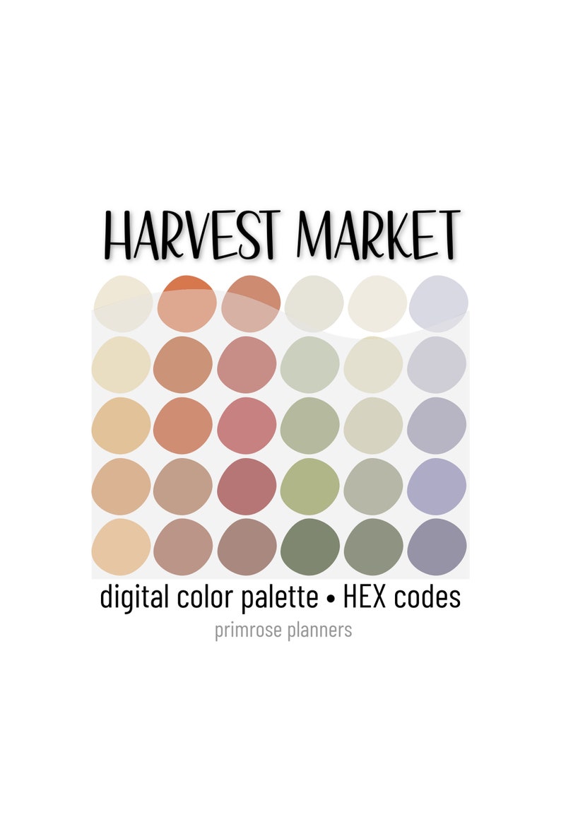 Harvest Market Procreate Palette Color Chart Photoshop - Etsy