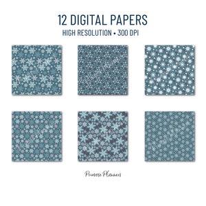 WINTER MAGIC SNOWFLAKES Digital Paper Pack Winter Digital Paper ...