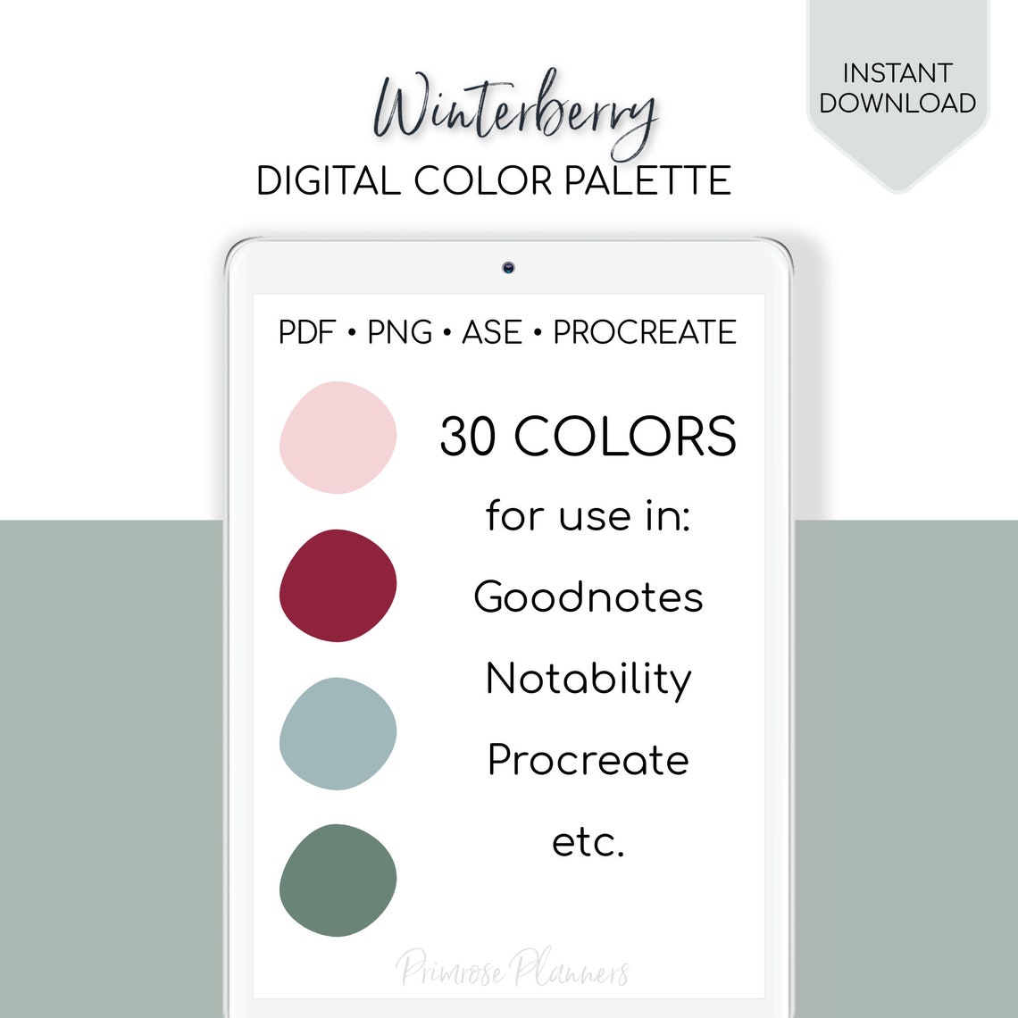 Winterberry Digital Color Palette Color Chart Goodnotes | Etsy
