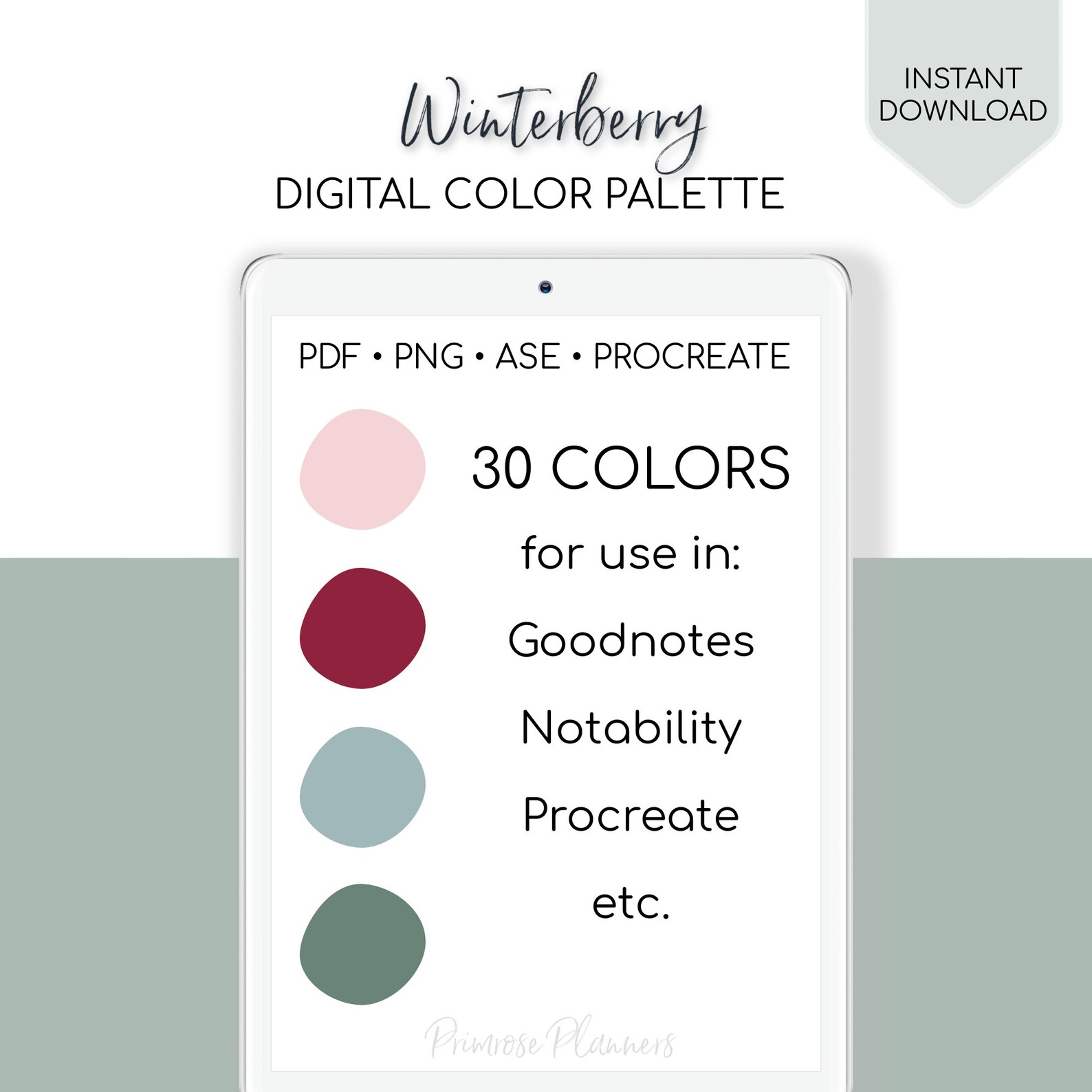 Winterberry Digital Color Palette Color Chart Goodnotes | Etsy