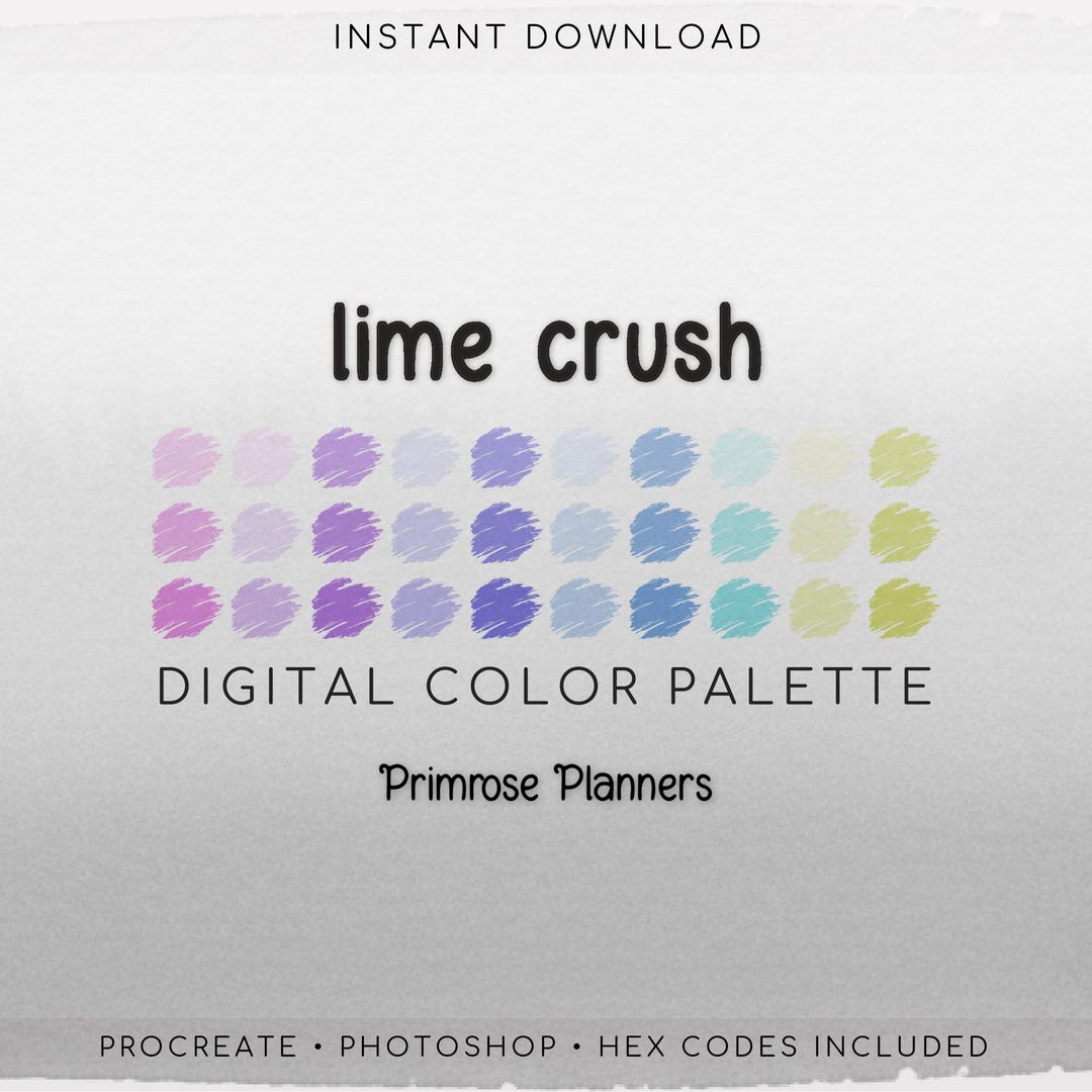 Bright Pastel Procreate Palette & Photoshop Swatches, Funky Pink Purple ...