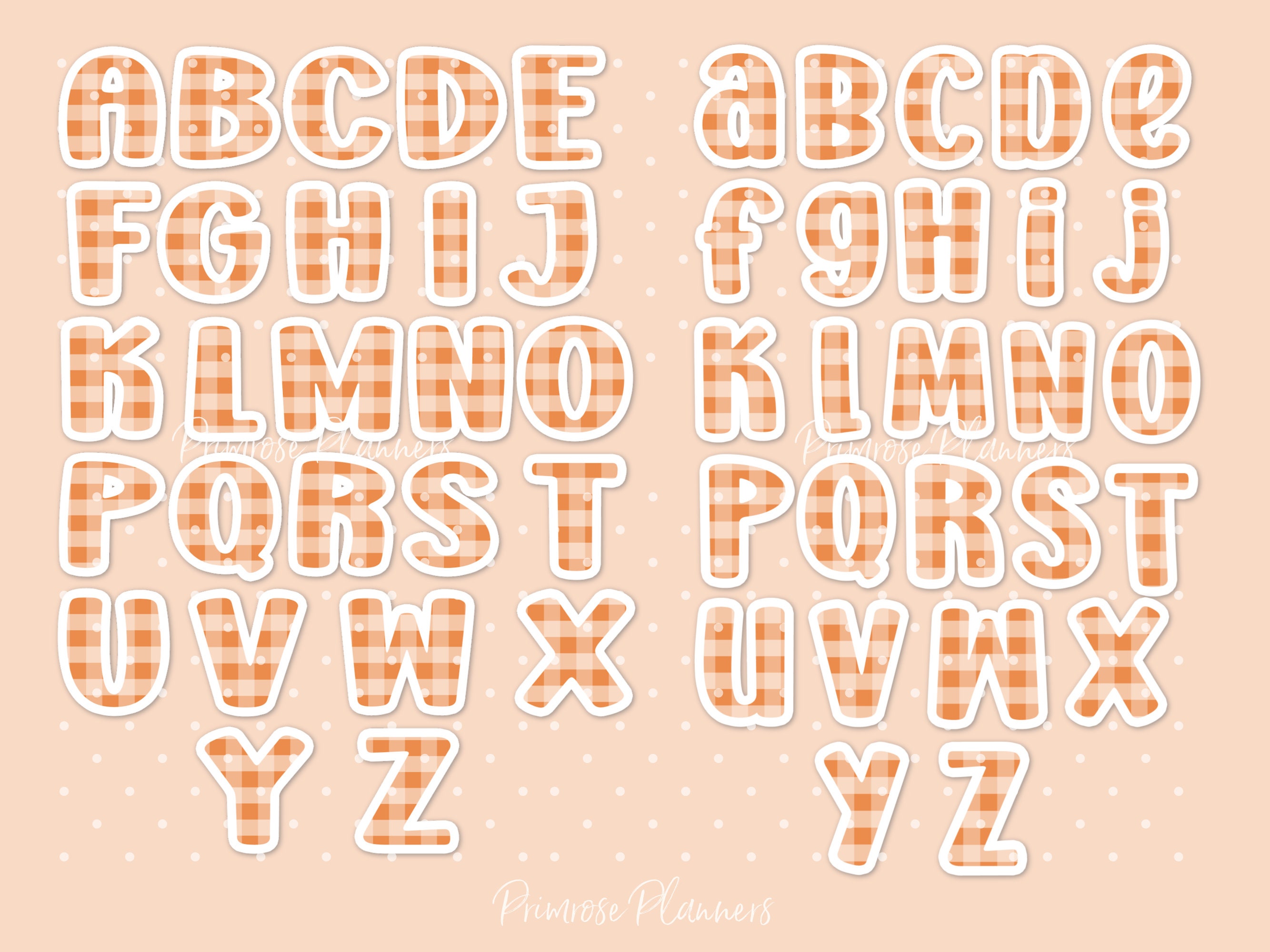 Fall Plaid Alphabet Clip Art Scrapbooking Clip Art Bubble - Etsy