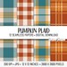 Pumpkin Tartan Digital Paper Pack | Digital Orange and Teal Paper ...