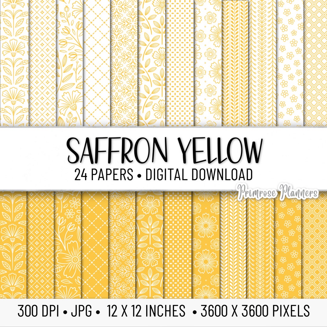 YELLOW Patterns Digital Paper Pack | Digital Striped Paper | Printable ...