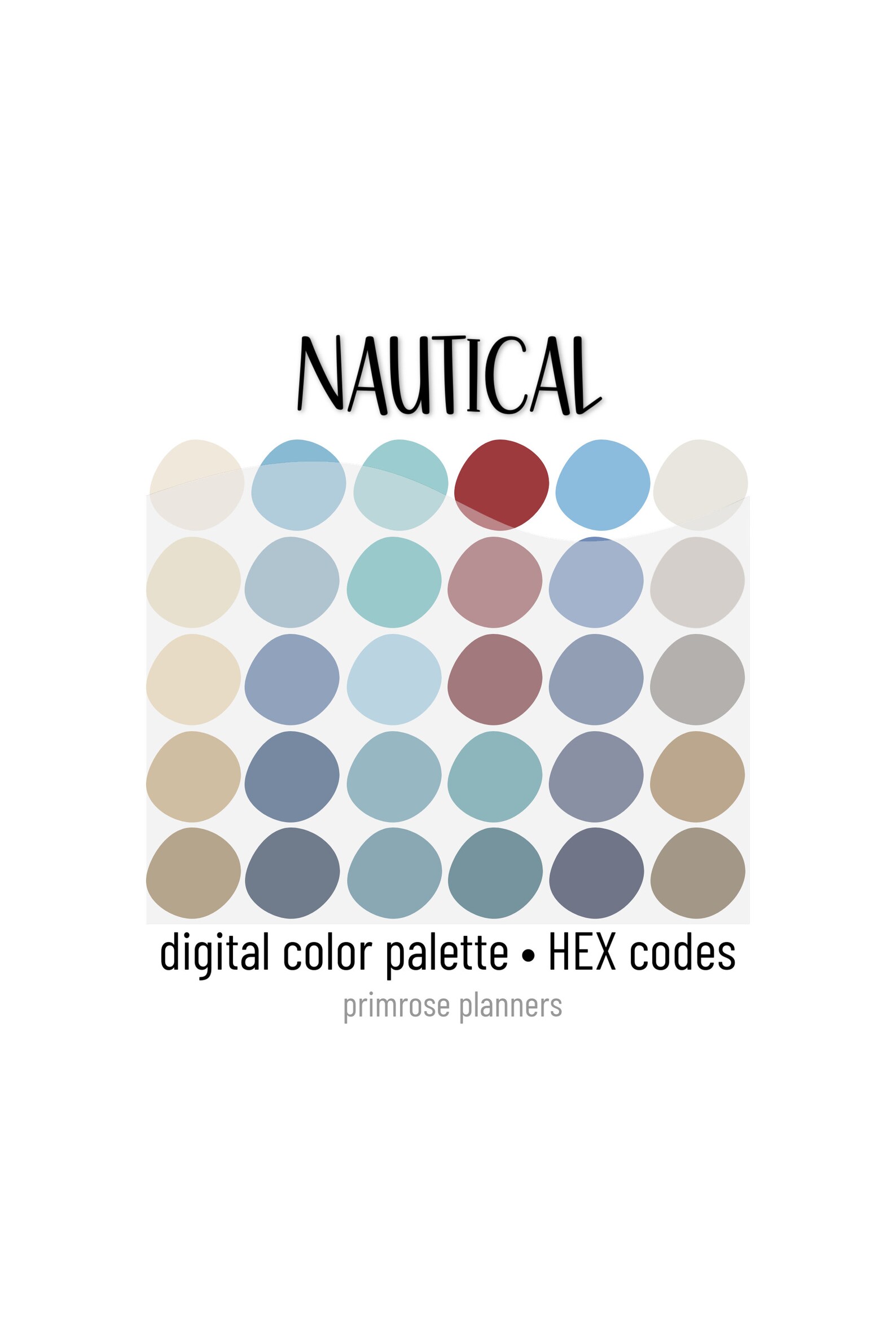 Nautical Digital Color Palette Color Chart Goodnotes Tool iPad ...