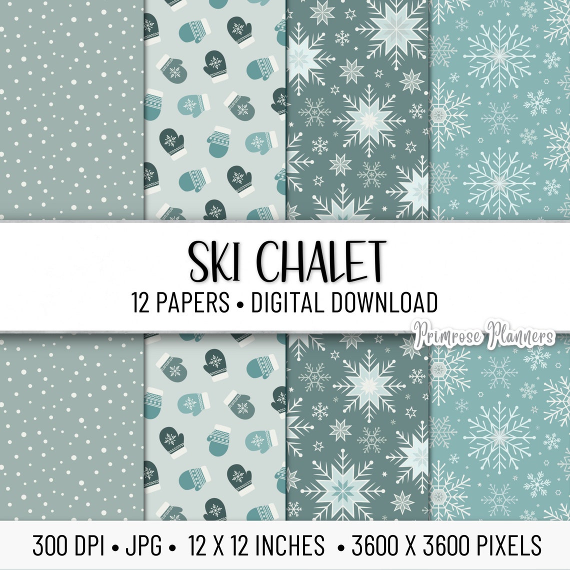 Ski Chalet Digital Paper Pack Winter Digital Paper - Etsy