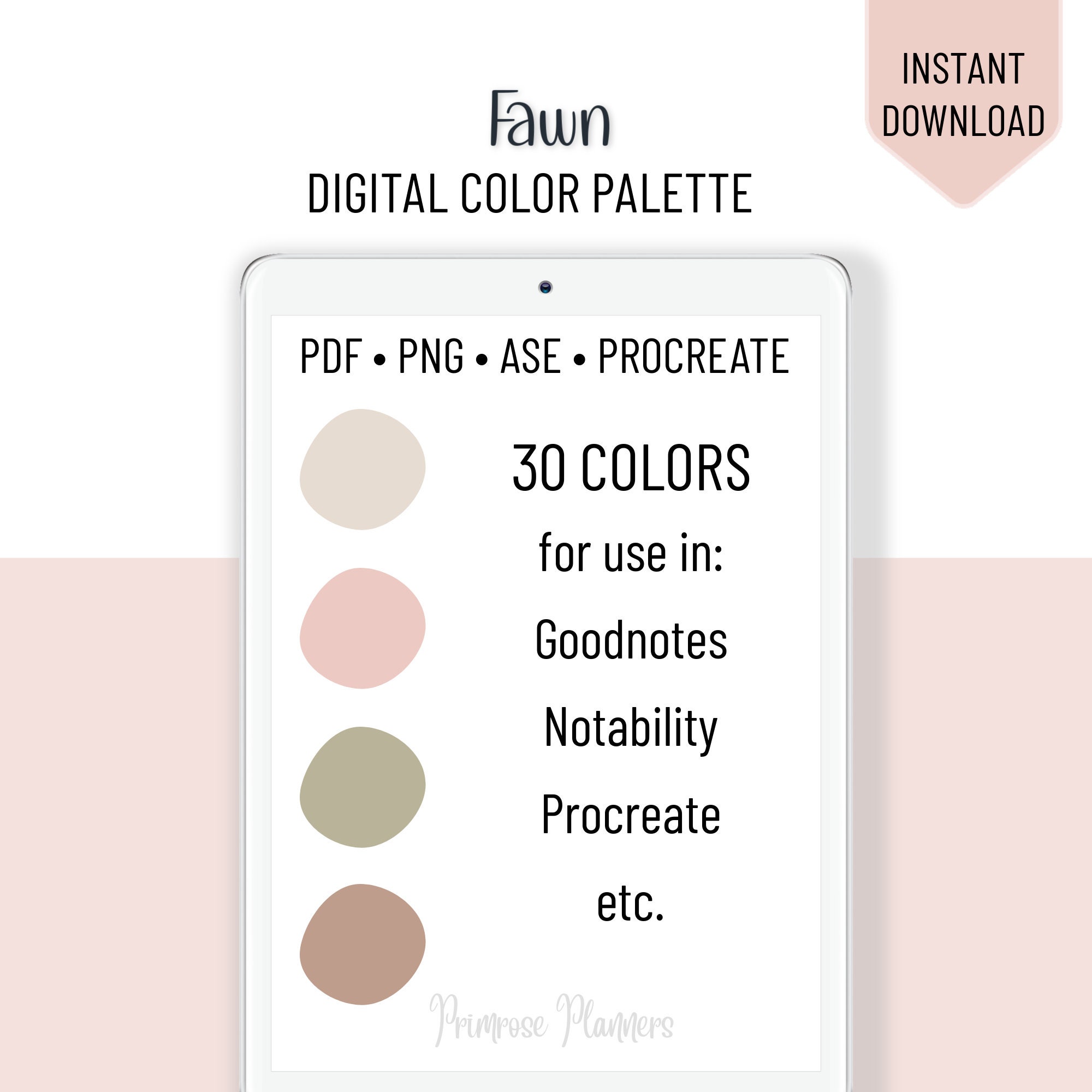 Fawn Digital Color Palette Color Chart Goodnotes Tool - Etsy UK
