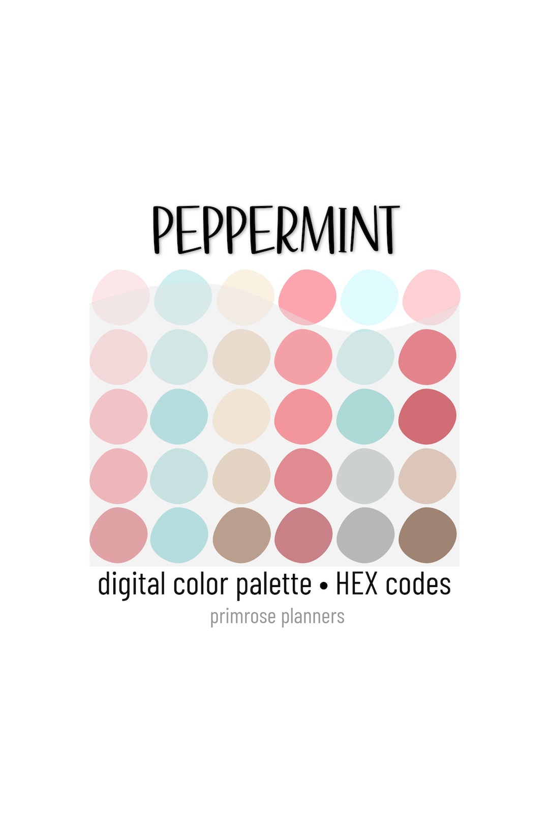 Peppermint Digital Color Palette - Color Chart | Goodnotes Tool | iPad ...