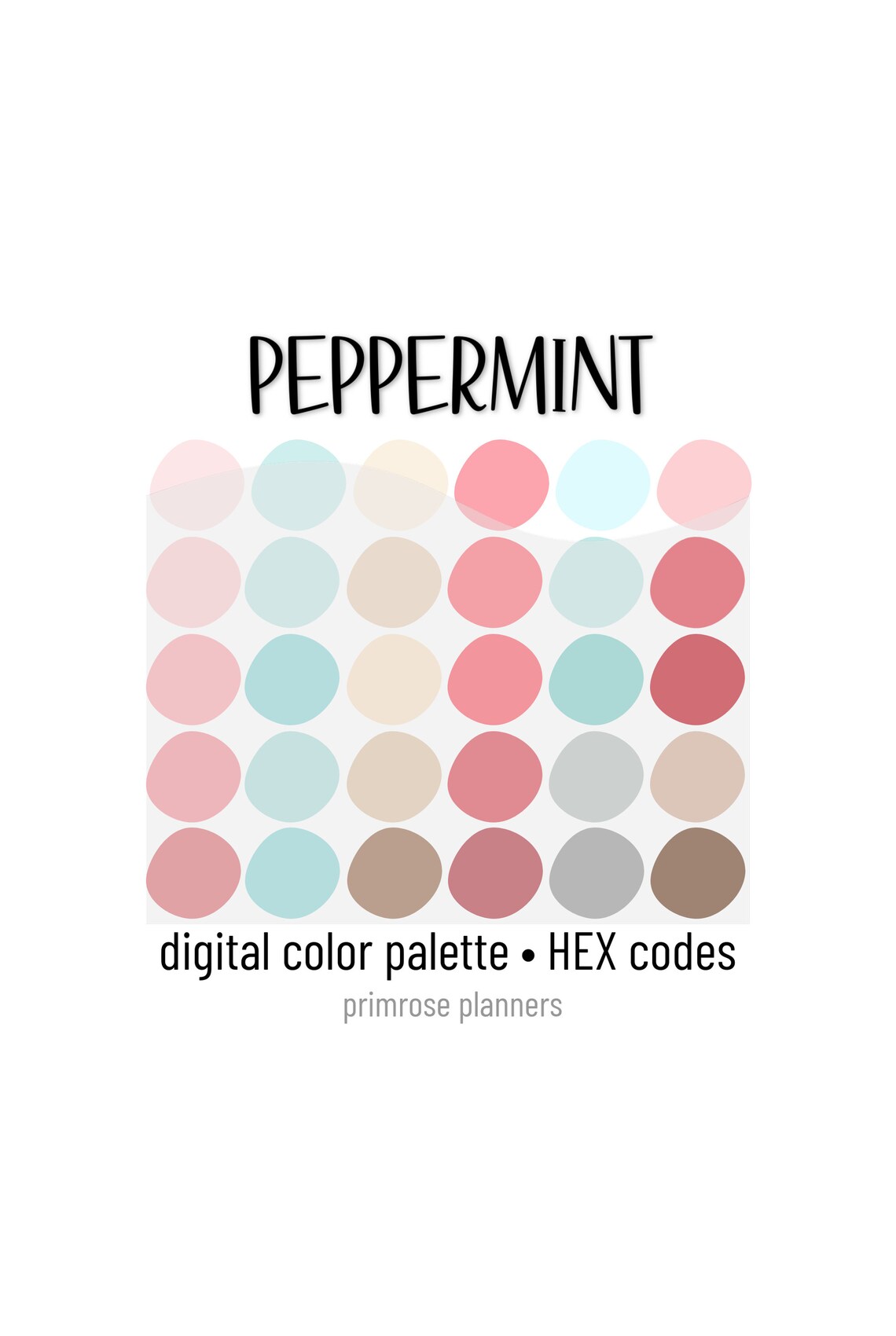 Peppermint Digital Color Palette Color Chart Goodnotes - Etsy