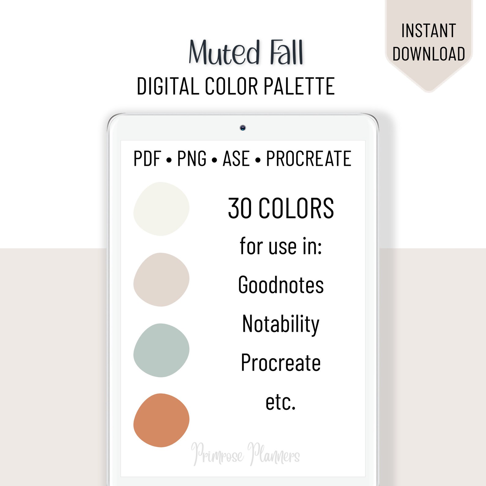Muted Fall Digital Color Palette Color Chart Goodnotes - Etsy