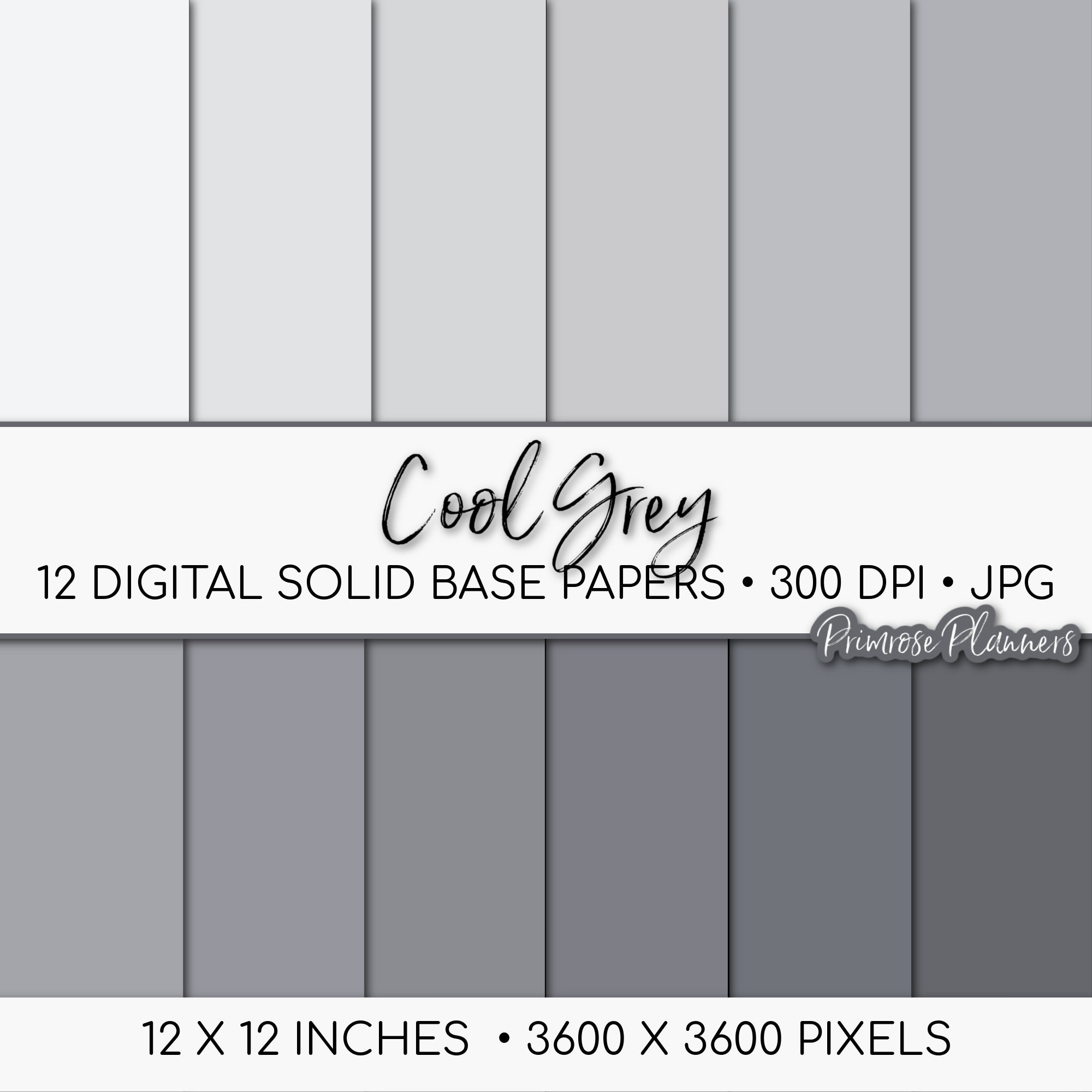 Shades of Grey Solid Digital Paper Pack Plain Background | Etsy Canada
