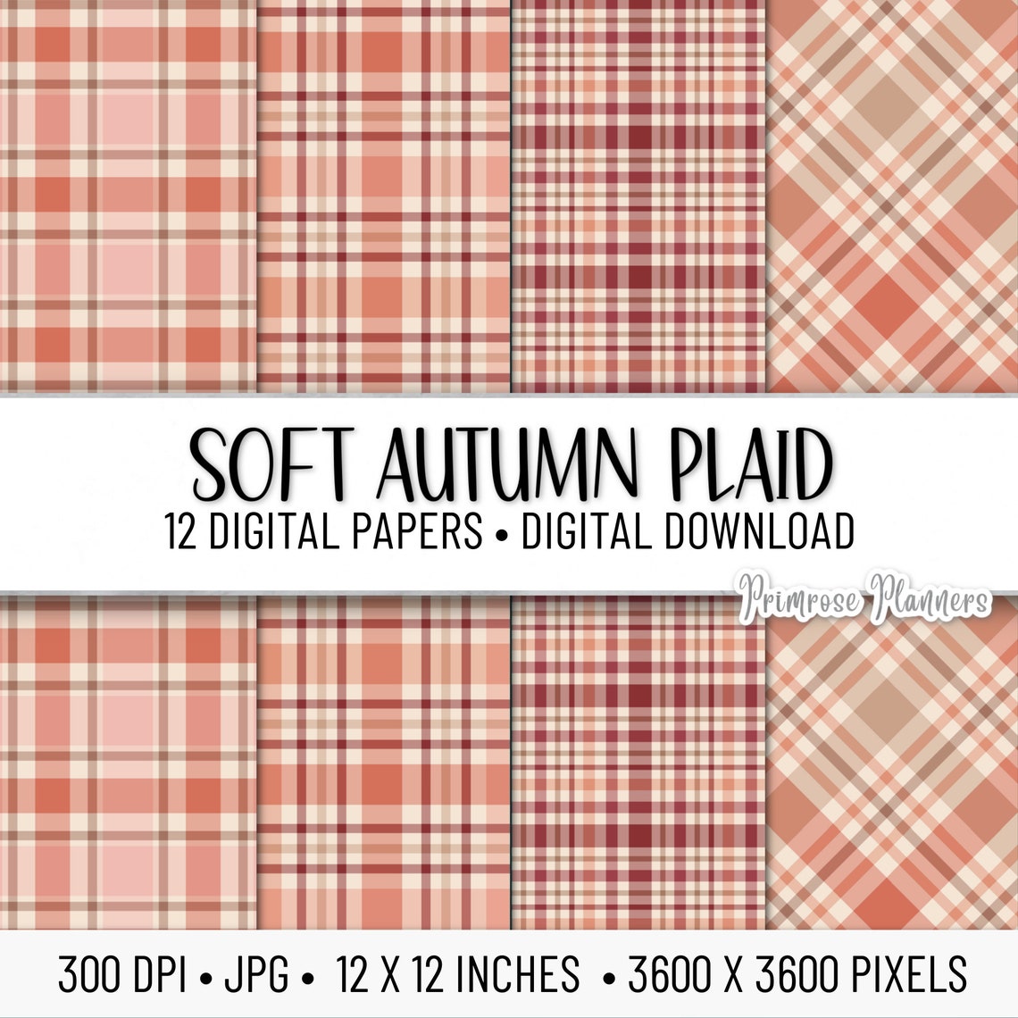 Soft Autumn Plaid Digital Paper Pack Digital Blush and Sage - Etsy