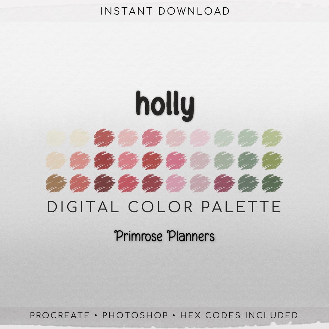 Holly Digital Color Palette - Color Chart | Goodnotes Tool | iPad ...