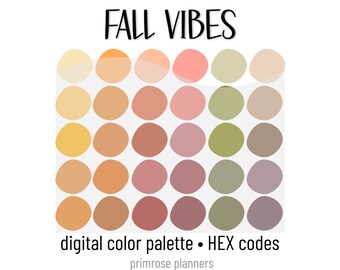 Autumn Leaves Procreate Palette Color Chart Fall Procreate iPad ...