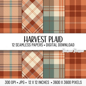 Harvest Autumn Tartan Digital Paper Pack | Printable Digital Paper ...