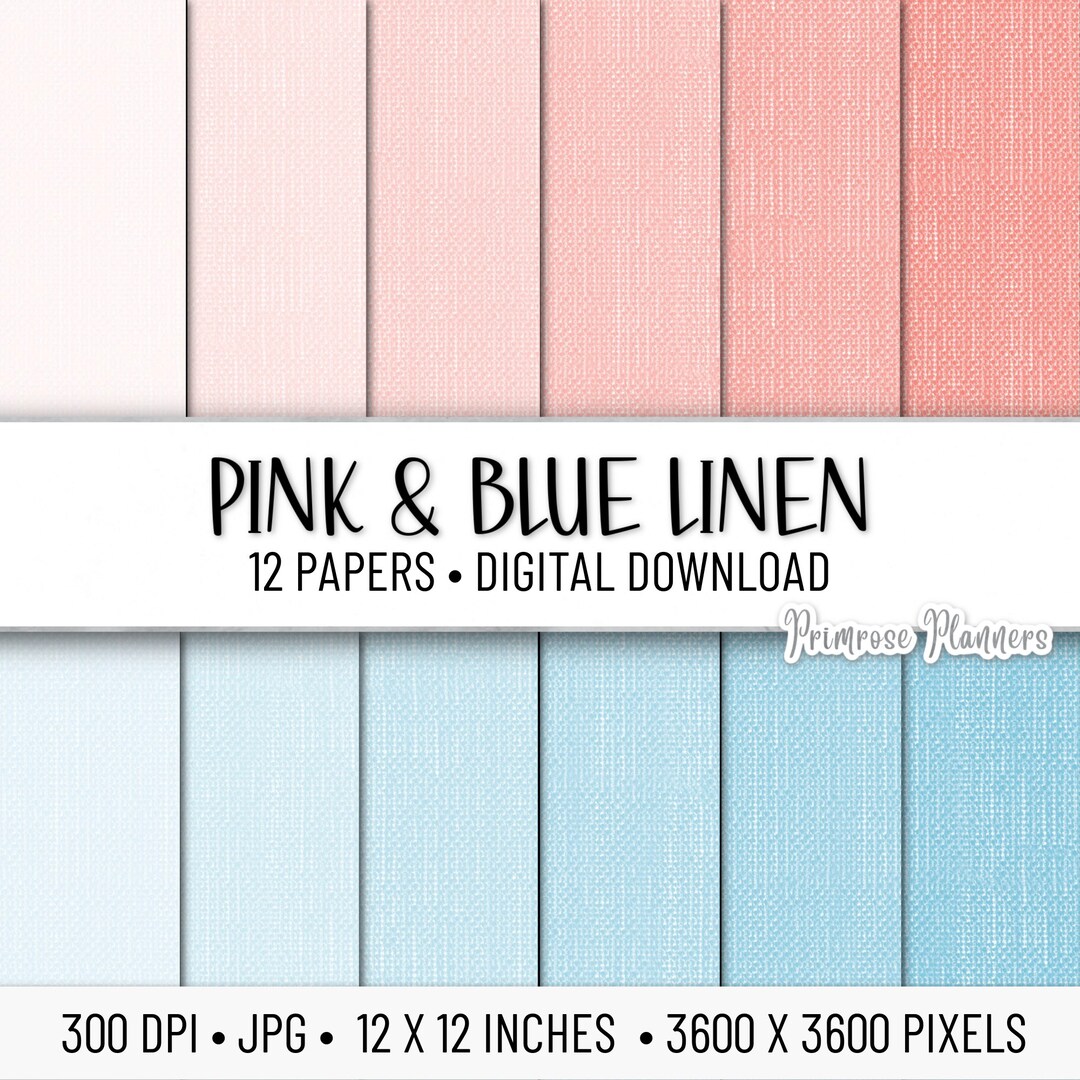 Pink and Blue Linen Digital Paper - Linen Background - Digital Linen ...