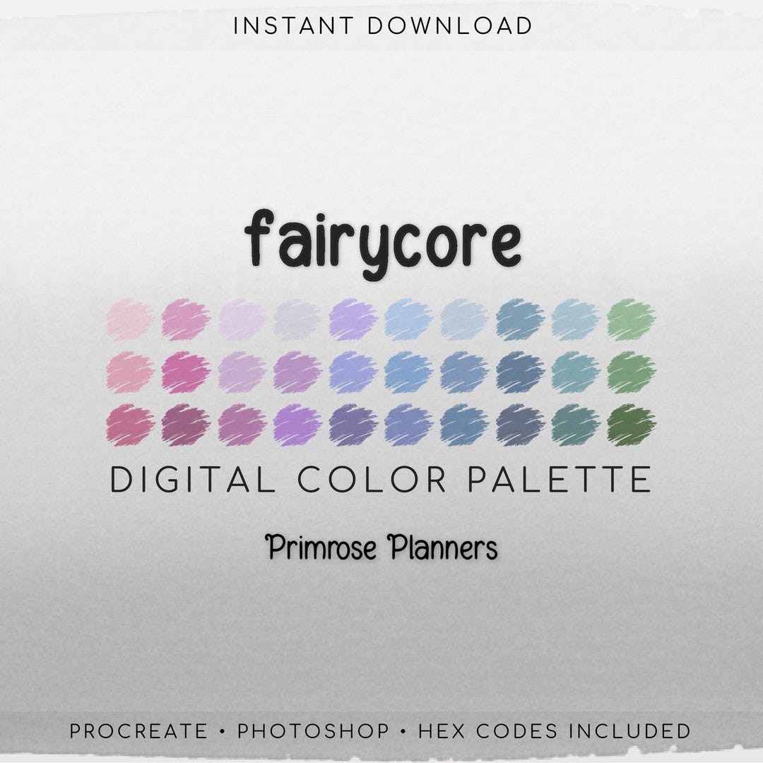 Fairycore Procreate Palette & Photoshop Swatches, Bright Magical Pink ...