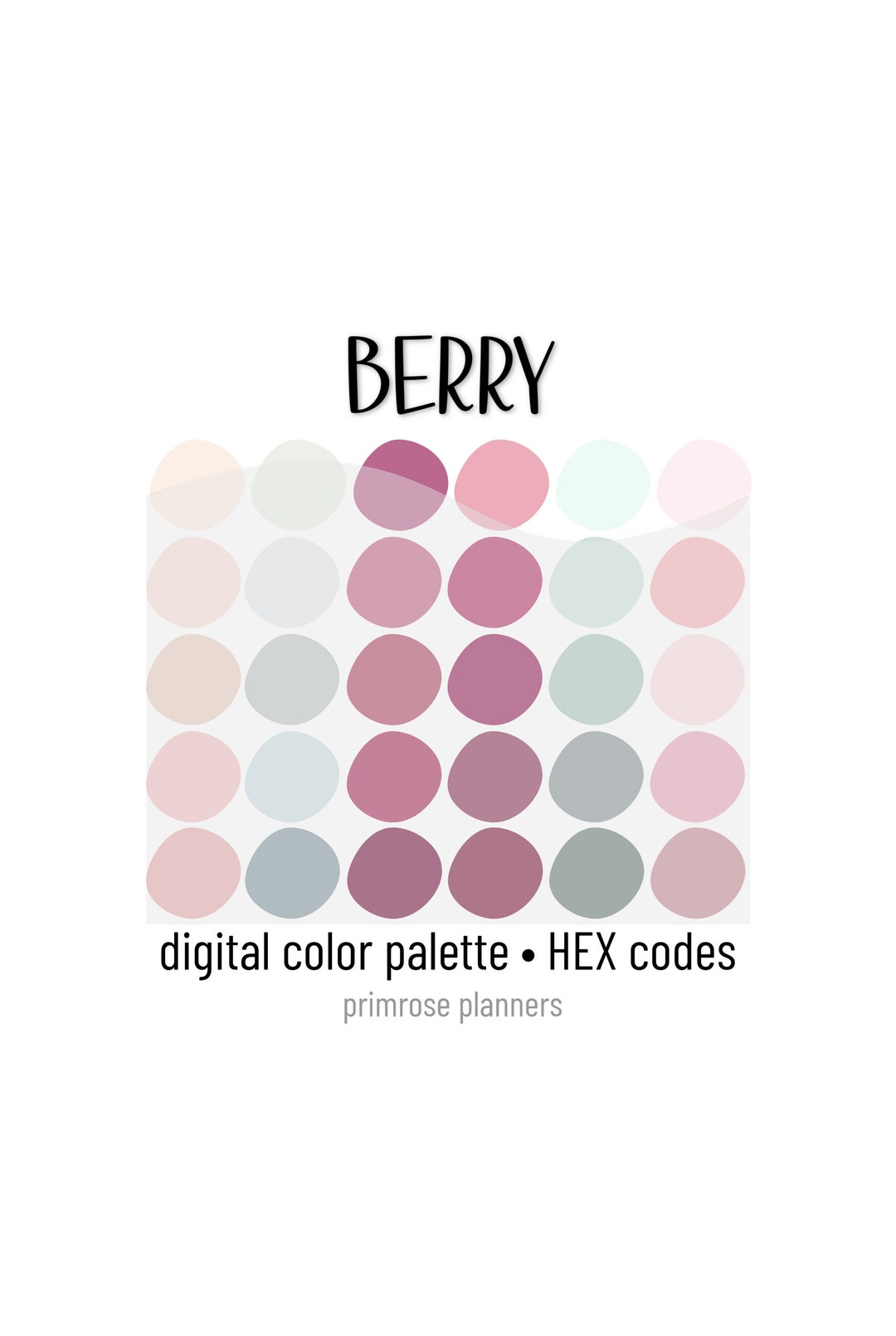 Berry Digital Color Palette - Color Chart | Goodnotes Tool | iPad ...