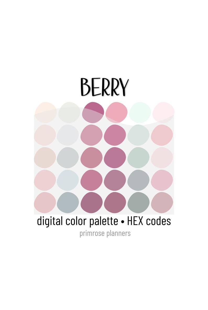 Berry Digital Color Palette Color Chart Goodnotes Tool - Etsy Ireland