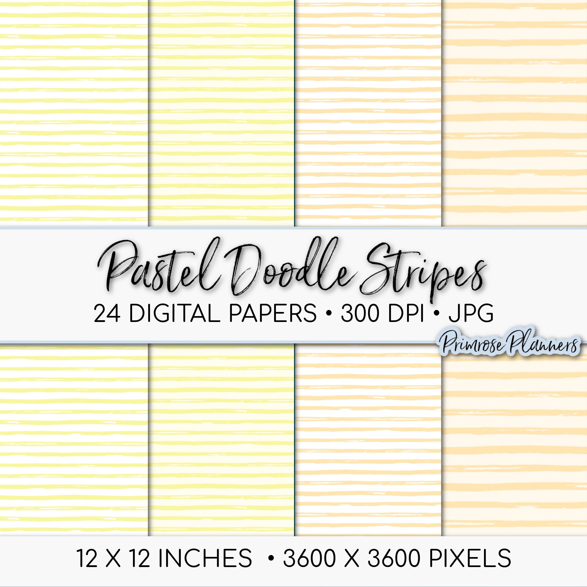 Pastel Watercolor Stripes Digital Paper Pack Digital Pattern - Etsy