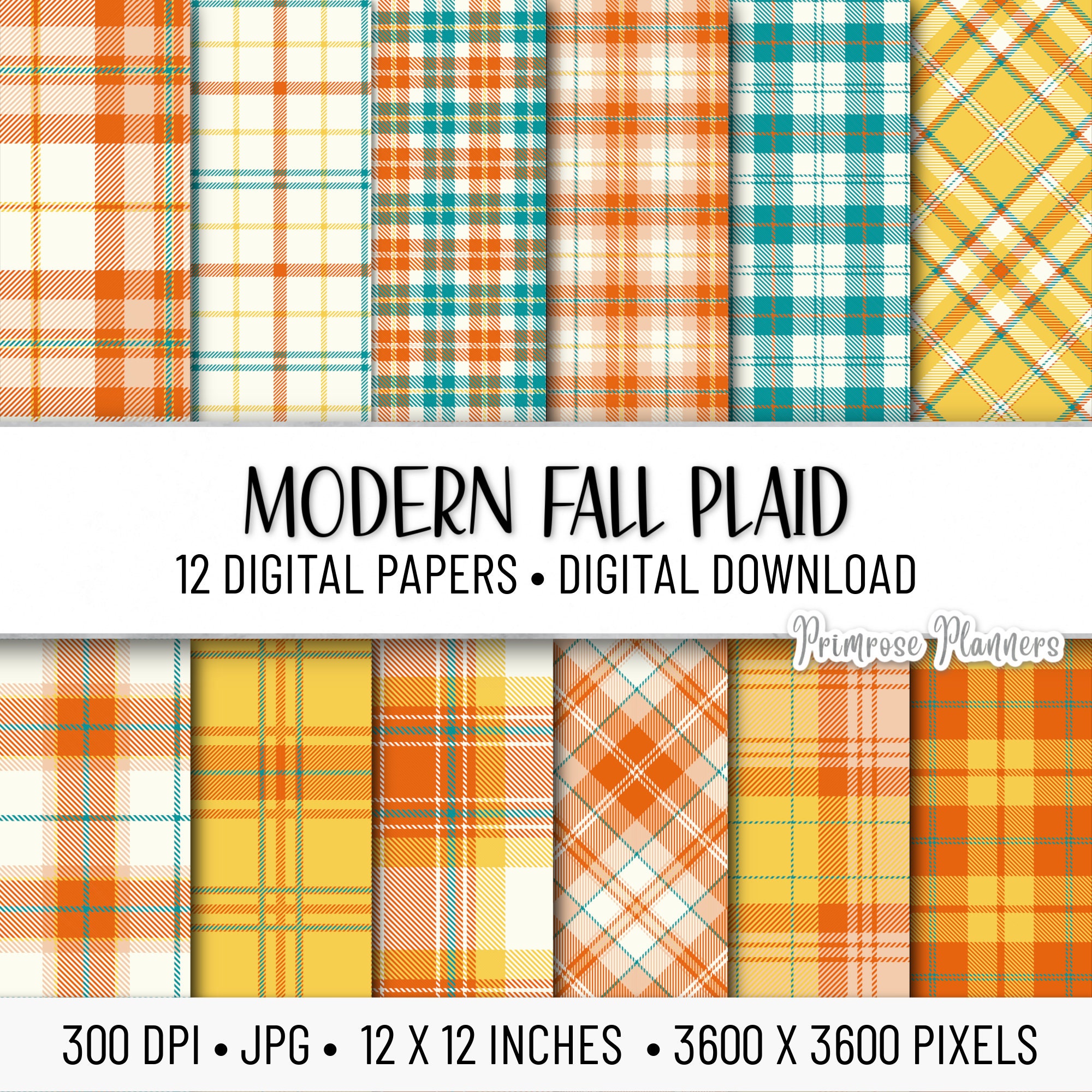 Modern Fall Tartan Digital Paper Pack Digital Plum Paper - Etsy