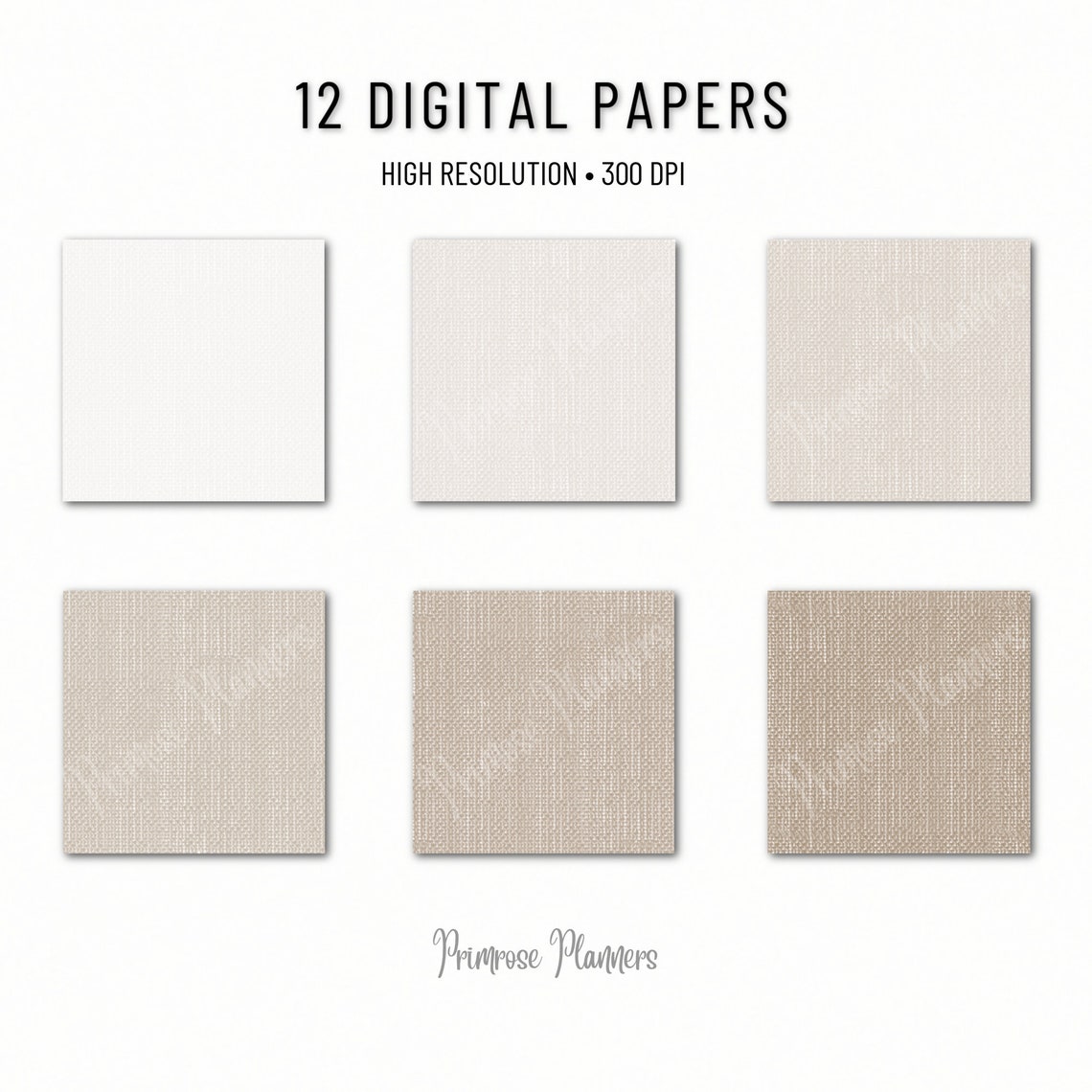 Latte Linen Digital Paper Pack Digital Base Paper Burlap - Etsy