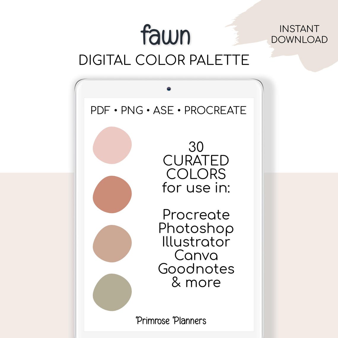 Fawn Digital Color Palette - Color Chart | Goodnotes Tool | iPad ...