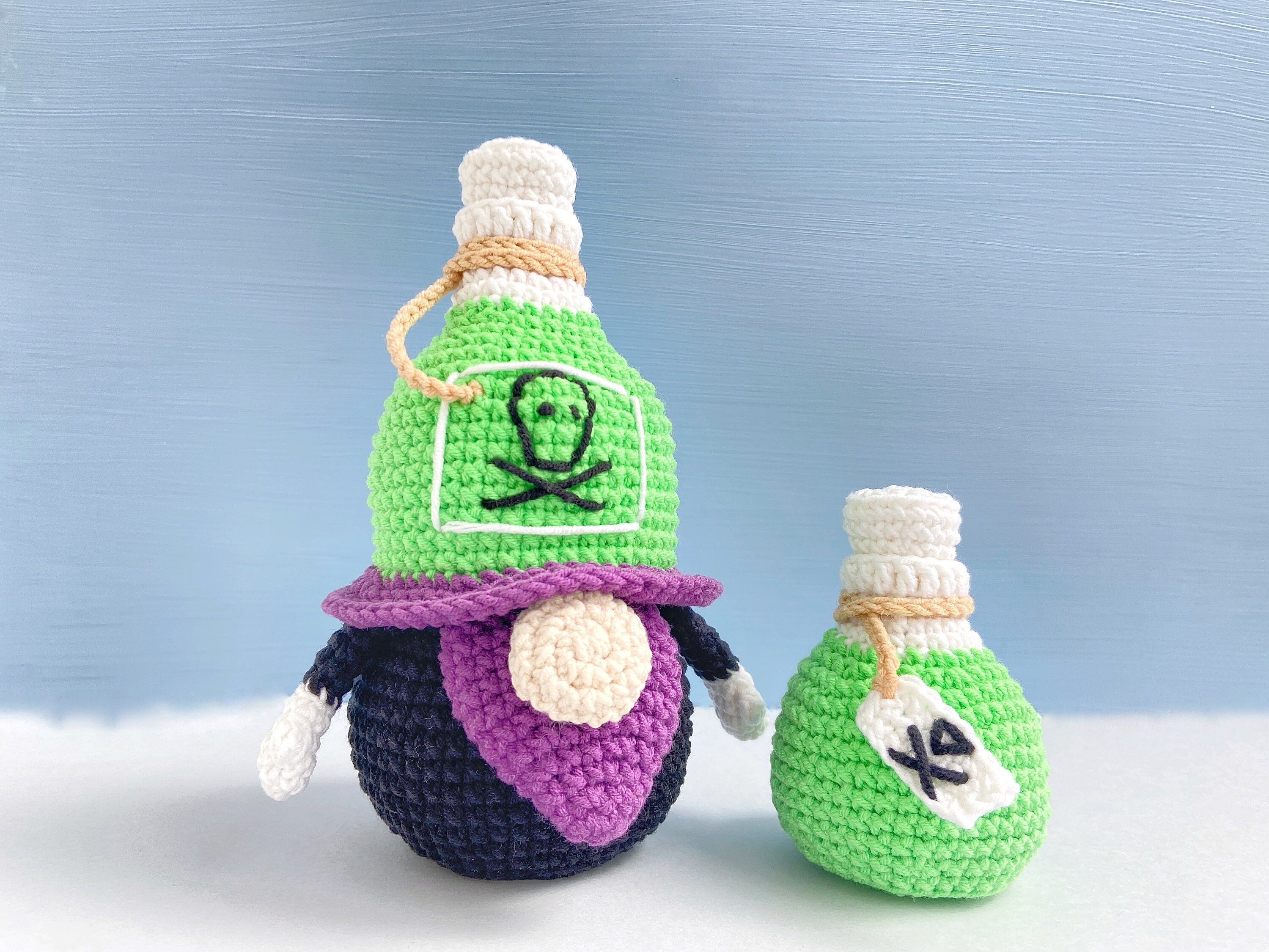 Halloween Poison Vial Gnome Crochet Pattern With Keychain Poison Vial ...