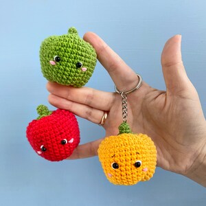 Crochet Pattern Bell Pepper Keychain, Thanksgiving Basket, Fall ...