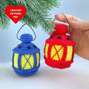 Christmas Crochet Pattern, Lantern Amigurumi, Christmas Tree Ornament ...