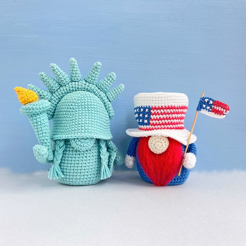 Patriotic Gnomes Crochet Pattern Independence Day Statue of - Etsy