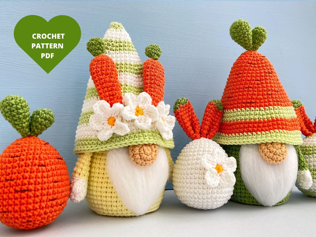 Crochet Pattern Easter Gnomes, Easter Basket - Etsy