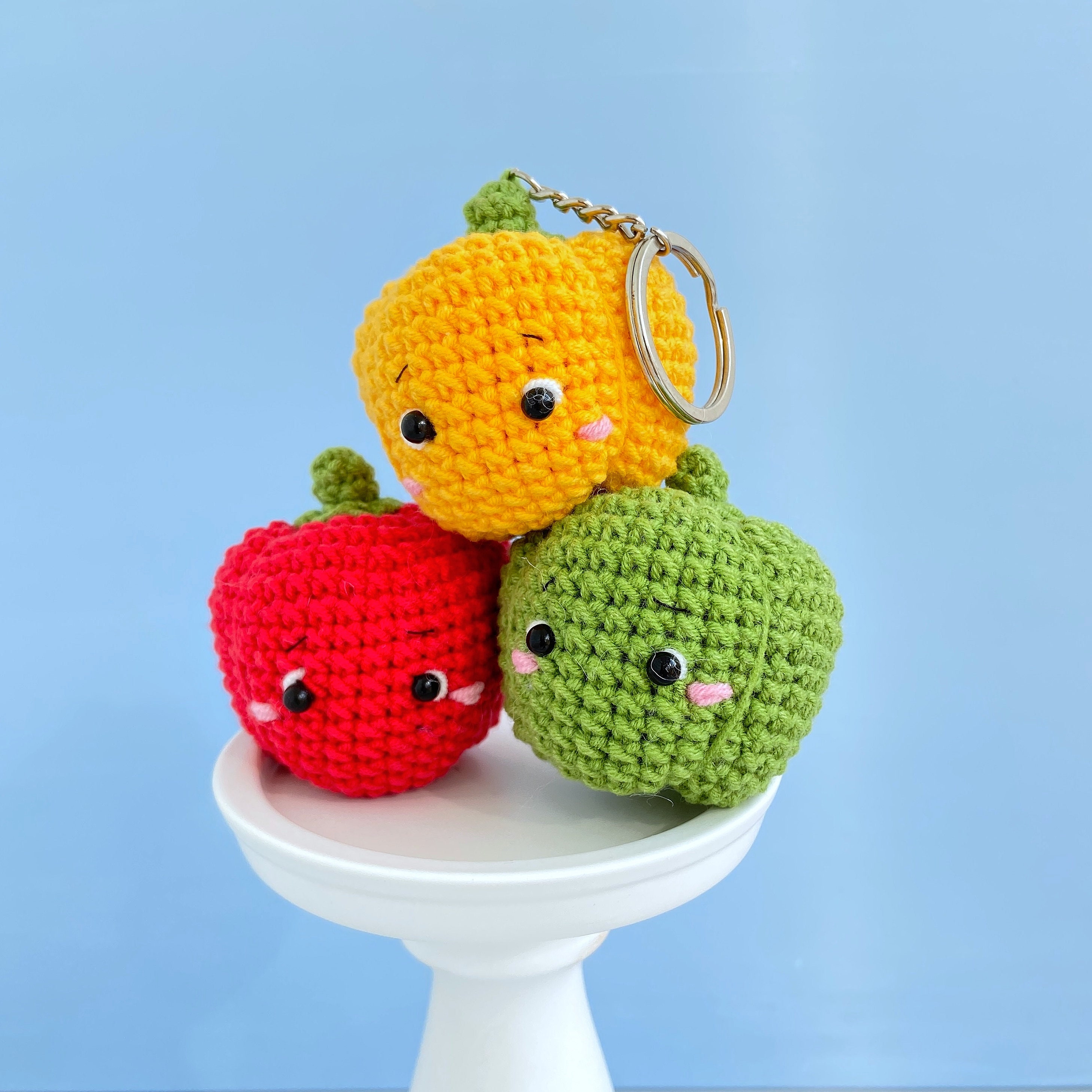 Crochet Pattern Bell Pepper Keychain, Thanksgiving Basket, Fall ...