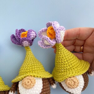 Crochet Pattern Flower Gnome, Crocus Pattern, Spring Gnomes Ornaments ...