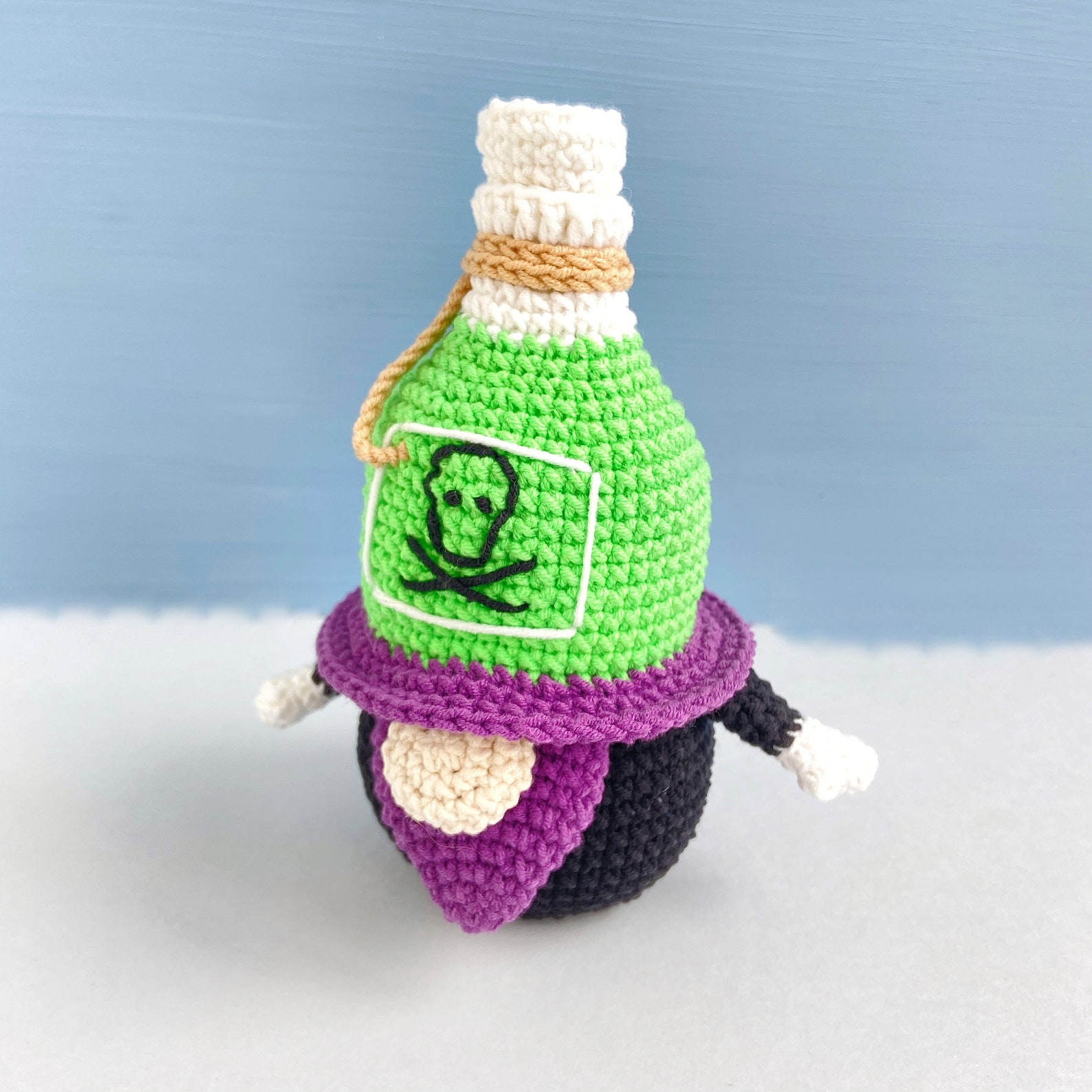 Halloween Poison Vial Gnome Crochet Pattern With Keychain Poison Vial ...