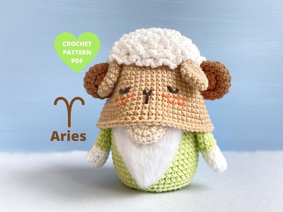Aries Zodiac Gnome Crochet Pattern PDF Pattern Zodiac Sign | Etsy