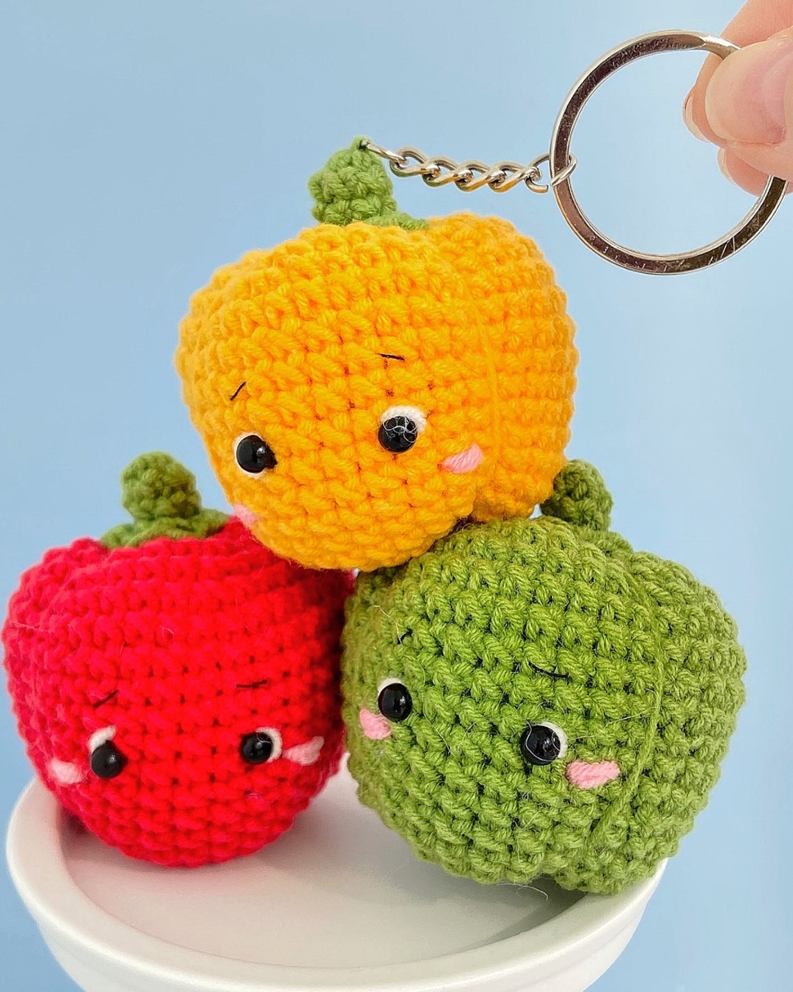 Crochet Pattern Bell Pepper Keychain, Thanksgiving Basket, Fall ...