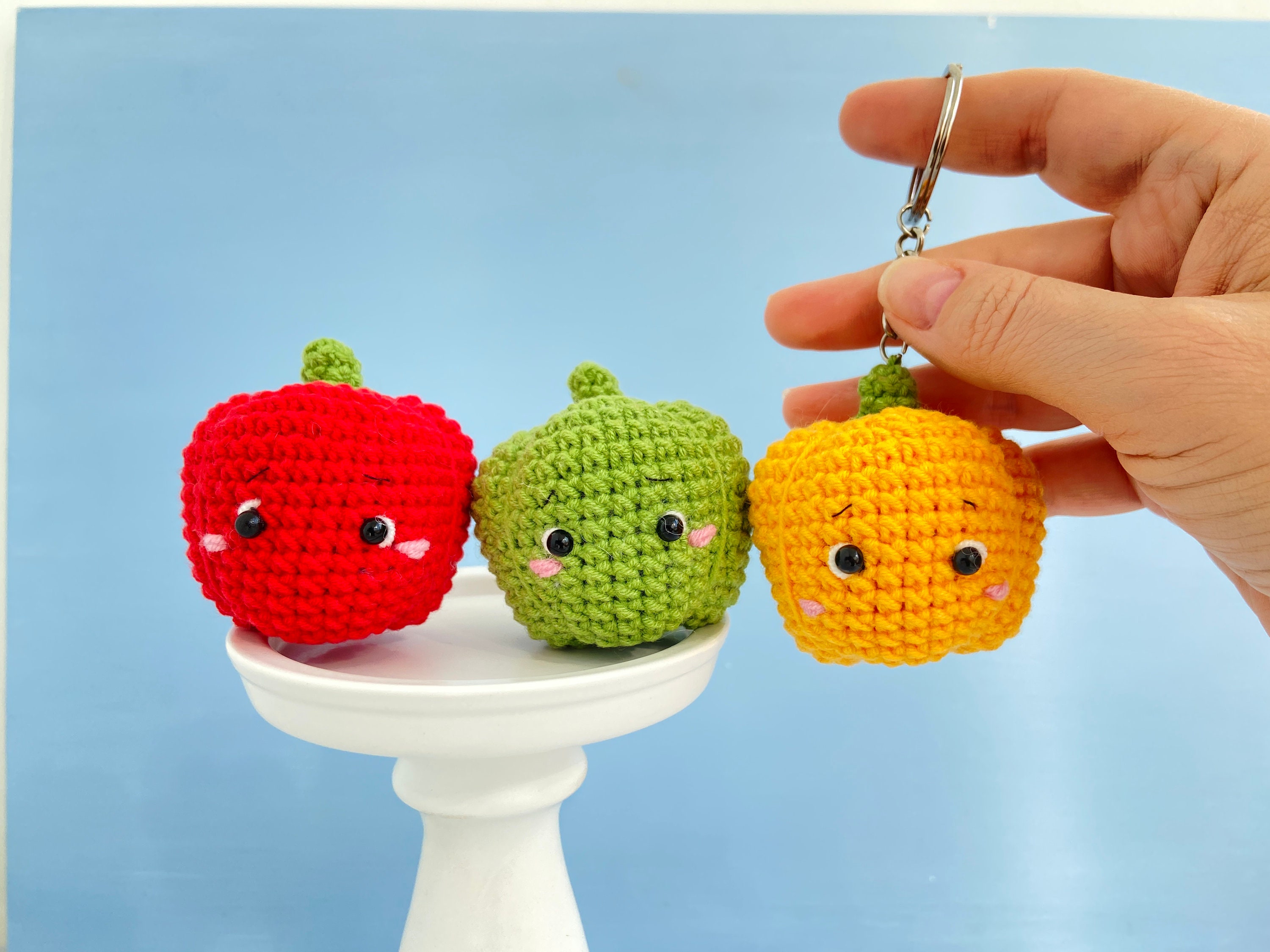 Crochet Pattern Bell Pepper Keychain, Thanksgiving Basket, Fall ...